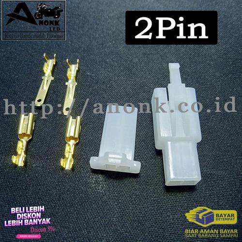 Jual SB Socket 2 PIN Motor / Soket Konektor Kabel 2 PIN + SKUN / Soket ...
