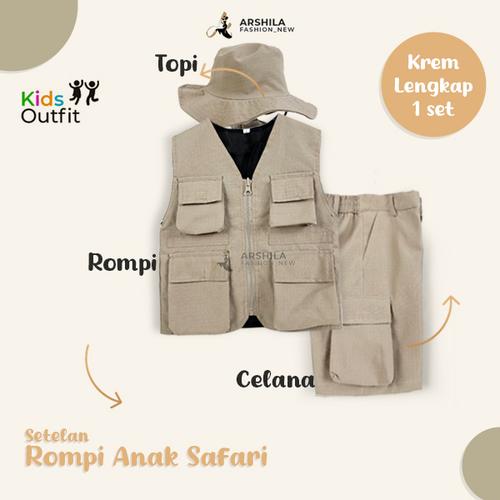 Jual Setelan Rompi Anak Safari Krem / Rompi Anak Petualang - Paket A ...