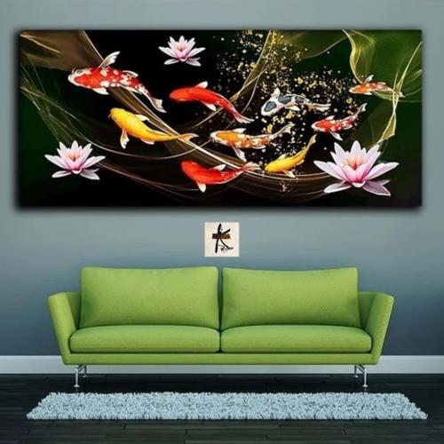 Jual Lukisan ikan koi ready 120x70 plus frame - Kab. Bandung - dewiart ...