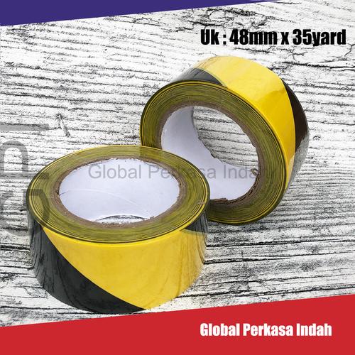 Jual Lakban Isolasi Police Line Garis Polisi Hitam Kuning Floor Marking ...