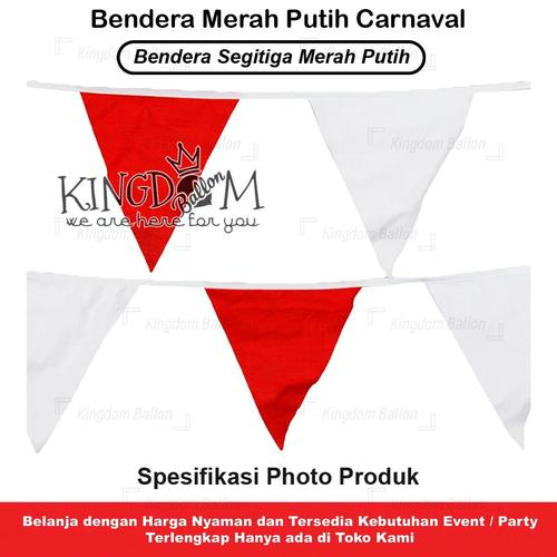 Jual Bendera Segitiga Kain Merah Putih / Bendera Kain Merah Putih / Bendera Karnaval Segitiga ...