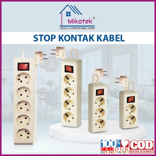 Jual MIKOTEK Stop Kontak Kabel 2/3/4/5 Lubang Colokan Listrik 3M 5M - 1.5 Meter, 2 Lubang - Kab ...