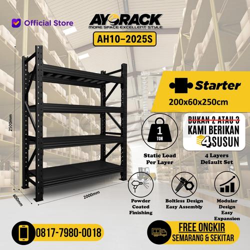 Promo RAK GUDANG BESI 4 SUSUN AYORACK AH10-2025S 2.5 METER HEAVY DUTY 1 TON STARTER RACK - Kota ...