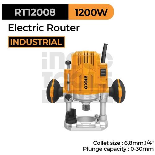 Jual ** Electric Wood Router (1/4" 0-30mm) INGCO RT12008 - Mesin Profil ...