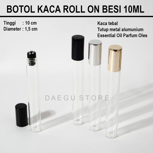 Jual Botol Roll On 10ml Kaca Transparan Roller Stainless - Parfum ...