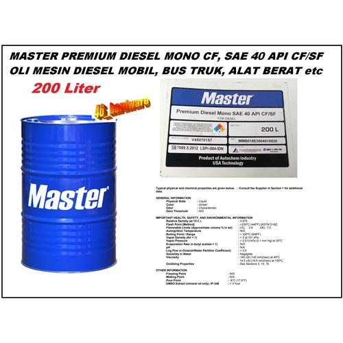 Jual MASTER PREMIUM DIESEL MONO CF SAE 40 API CF/SF OLI MESIN DIESEL ...