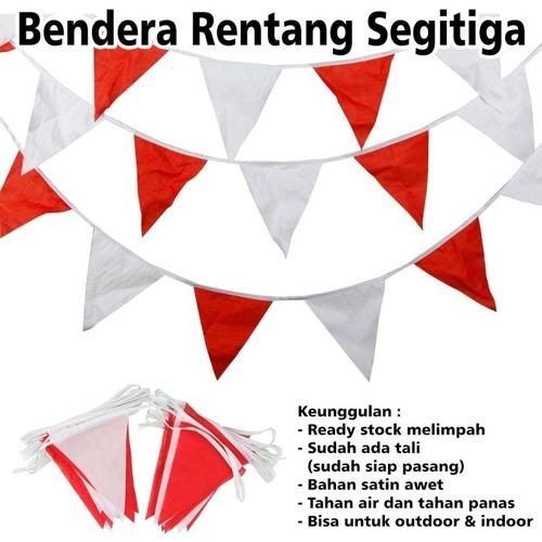 Jual Bendera segitiga Merah Putih / Bendera segitiga kain / Bunting ...