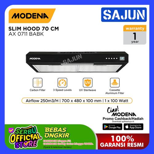 Promo Modena Slim Hood 70cm AX-0711-BABK Cooker Hood AX0711BABK Cicil 0 ...