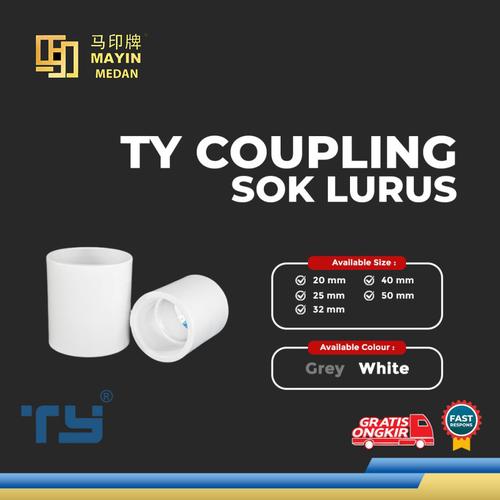 Jual TY Coupling Sok Lurus / Sambungan Pipa Pipe U – PVC by 3 Pawns ...