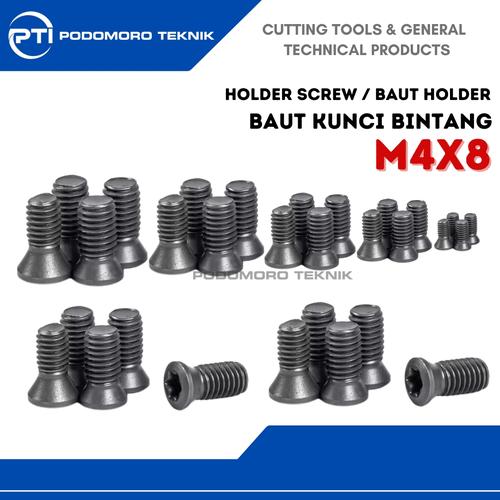 Jual Baut Holder M4X8 Screw Bintang M4 X 8 Insert Holder Bubut Milling ...