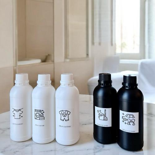 Jual BOTOL LAUNDRY ROOM 500ML HITAM / PUTIH LABEL GAMBAR LAUNDRY ...