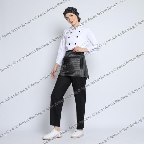 Promo Apron Celemek Mini Salur Bahan Corduroy Suede Praktis dan Elegan untuk Koki Chef Barista ...