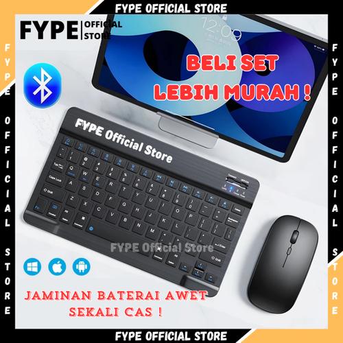 Promo Keyboard Mouse Bluetooth Wireless USB Office Silent Click Tipis ...