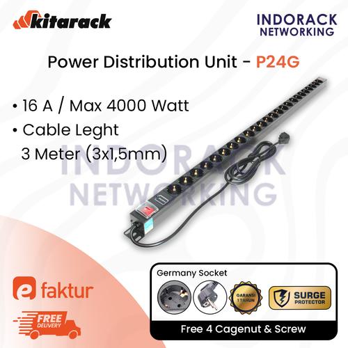 Jual Kitarack PDU Power Distribution Unit 24 Germany Outlet 16A Panjang ...