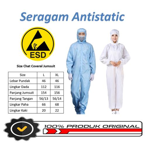 Promo Baju Antistatic Coverall Antistatic Jumpsuit With Hood Baju Clean ...