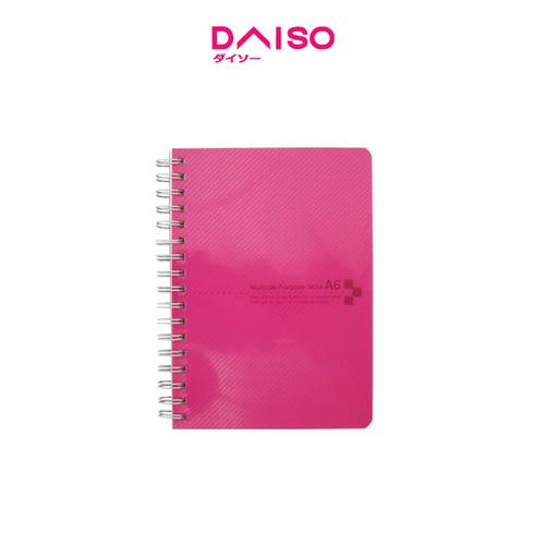 Jual Daiso Color cover notebook A6 pink A ruled line 60 sheets ...