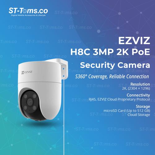 Promo Ezviz H8c 2K 3MP PoE Outdoor H.265+ Pan & Tilt IP Camera Security Camera Outdoor CCTV ...