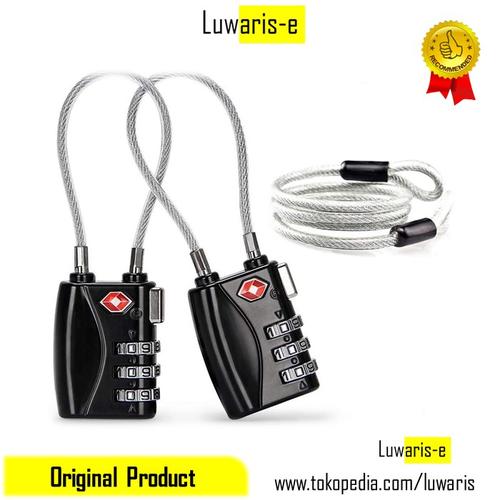 Jual Gembok Koper TSA Lock Bandara Standar Internasional Kode Digit 3 ...