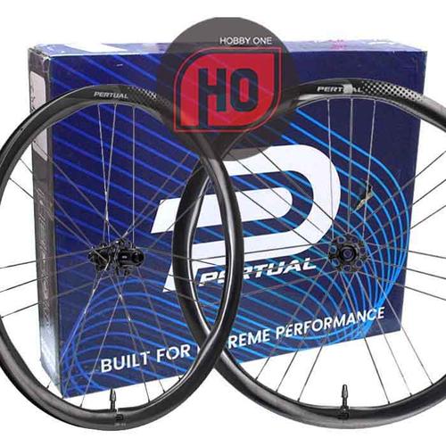 Promo PERTUAL SHARP SPOKE CERAMIC BEARING Disc Brake Clincher Tubeless Ready Carbon Wheelset ...