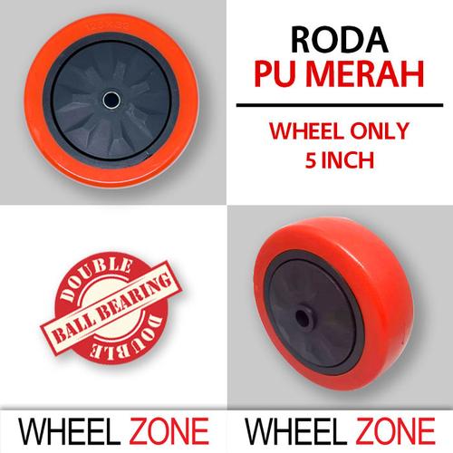 Jual Roda Kastor PU RHJ-TW Merah - Ukuran 5 inch Double Bearing Medium Duty - Jakarta Barat ...