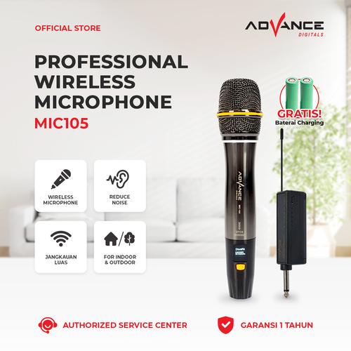 Promo Microphone Profesional Advance Mic-105 Mic Wireless Silver Metalic - Jakarta Utara ...