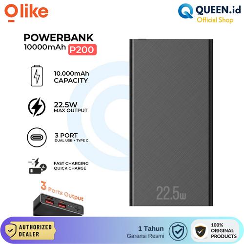 Jual Olike P200 Powerbank 10000mAh 22.5W PD QC 3.0 USB TYPE C 3Port ...