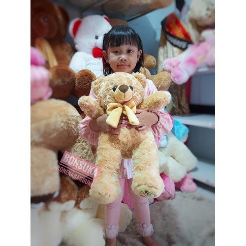 Jual boneka teddy bear keriting boneka bandung tinggi 50cm bisa dipeluk ...