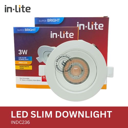 Jual IN-LITE INLITE INDC236 INDC 236 3W 9W LED SLIM DOWNLIGHT LAMPU SOROT SPOTLIGHT BERGARANSI ...