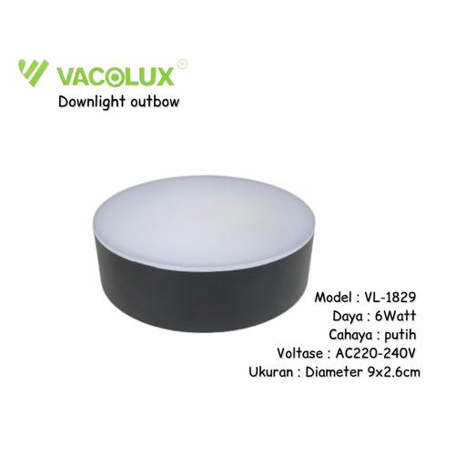 Jual Downlight Panel outbow Led 6 wat/Vacolux downlight outbow hitam VL ...