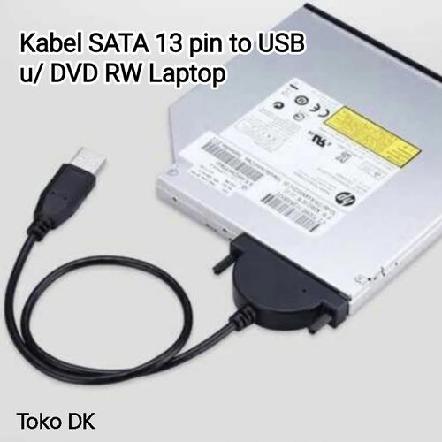 Jual Kabel SATA to USB slimline 13pin Laptop DVD CD ROM adapter. kabel Slimline SATA to USB DVD ...