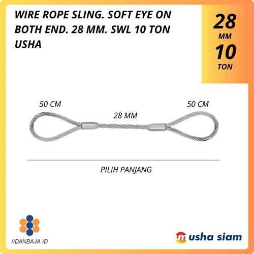 Jual WIRE ROPE SLING 28 MM. SOFT EYE ON BOTH END. SWL 10 TON USHA - 2 M ...