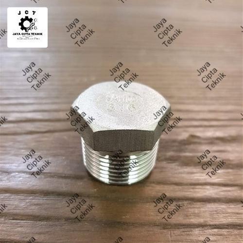 Jual Hex Plug Class 3000 Stainless SS316 Drat 1" Inch NPT SS316 #3000 ...