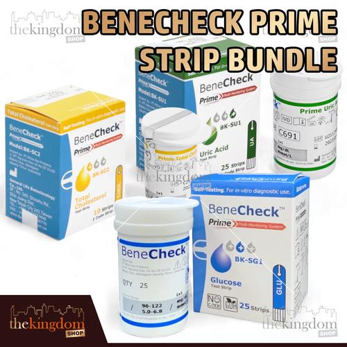 Promo BeneCheck Prime Strip Refill Glucose Cholesterol Uric Acid Cek ...