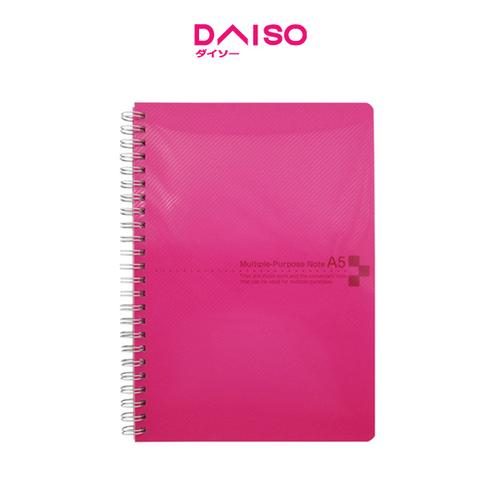 Jual Daiso Color cover notebook A5 pink A ruled line 50 sheets ...