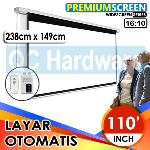 Promo Premium Screen Projector 110 inch Rasio 16:10 Motorized WXGA ...