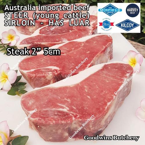 Jual 800g 1pc 2" 5cm STEAK SIRLOIN BEEF STEER young cattle Aust. KILCOY ...