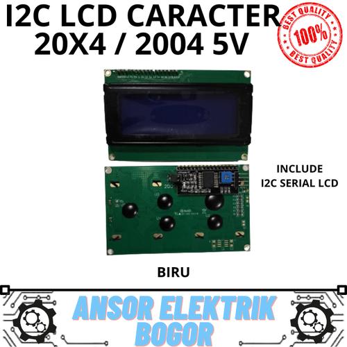 Jual LCD 20X4 Display Blue 5V With I2C Serial Interface Module 2004 ...