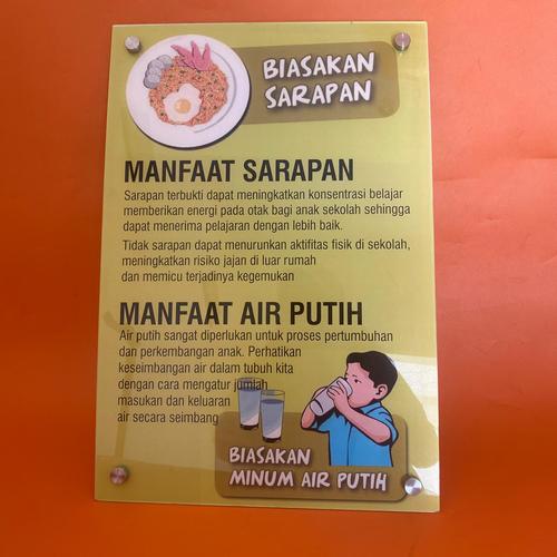 Jual Poster Akrilik Manfaat Sarapan dan Manfaat Air Putih, Poster ...