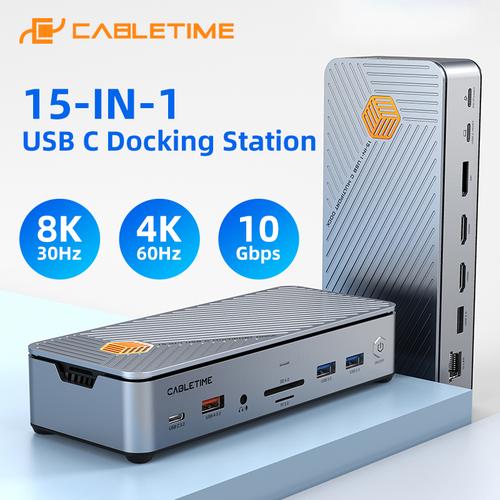 Promo 15 in 1 USB Hub Docking Station Hub Multiport CABLETIME w ...