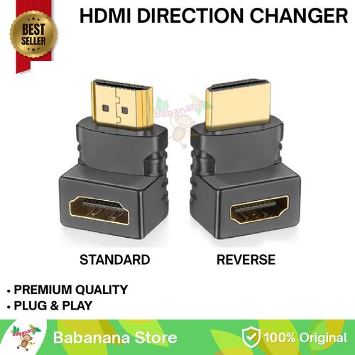Jual HDMI ADAPTER L SHAPE ELBOW CONVERTER MALE TO FEMALE EXTENDER ...