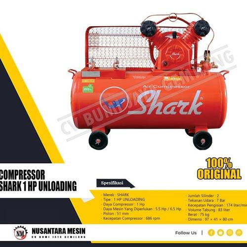 Jual MESIN KOMPRESOR UDARA / COMPRESSOR SHARK 1 HP UNLOADING - Jakarta ...