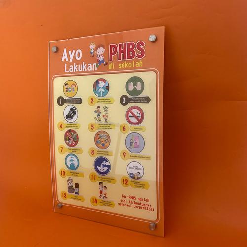 Jual Poster Akrilik Ayo Lakukan PHBS di sekolah orange-Poster Phbs ...
