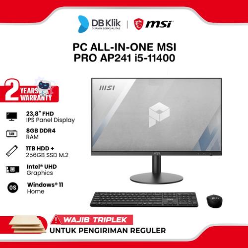 Promo PC AIO MSI PRO AP241 i5-11400 8GB HDD 1TB+SSD 256GB Windows 11 23 ...