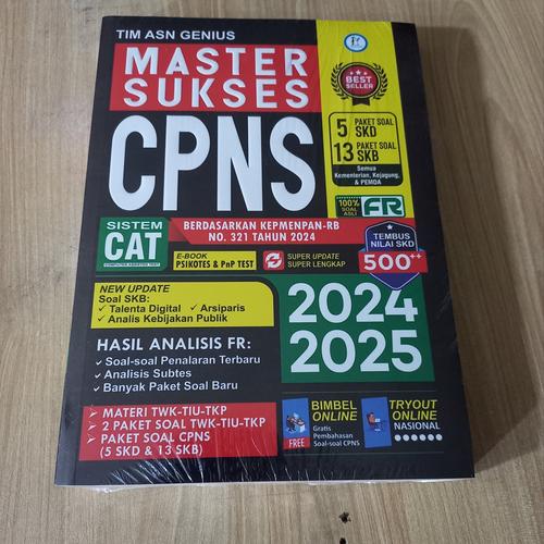 Jual BUKU 100%ORIGINAL MASTER SUKSES CPNS 2024 2025 BEST SELLER BERDASARKAN KEPMENPAN RB NO 321 ...