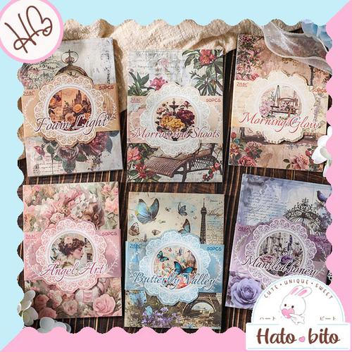 Jual 1 set isi 50 lembar wilderness deco paper vintage kertas hias ...
