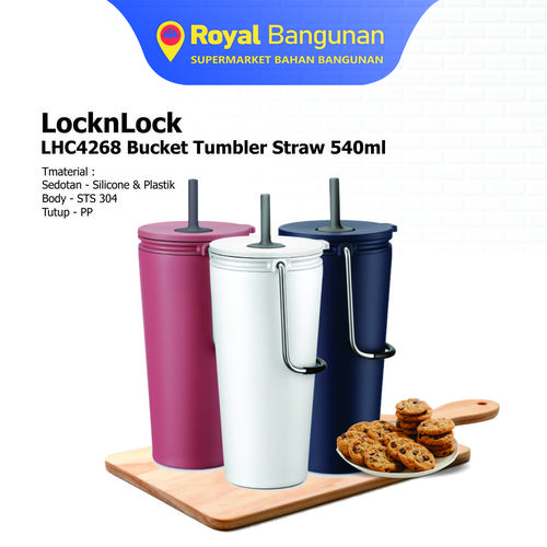 Jual LOCK & LOCK LHC4268 Bucket Tumbler Straw 540ml - DARK PINK - Kab. Tangerang - Royal ...