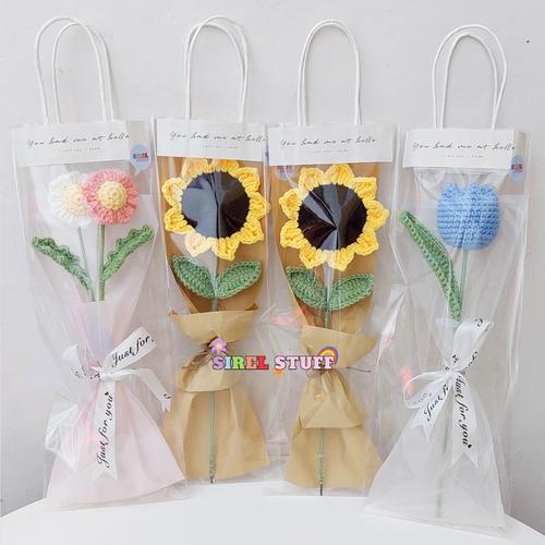 Jual Buket Bunga Rajut Crochet Flower Bouquet - Tulip-kuning - Kab ...