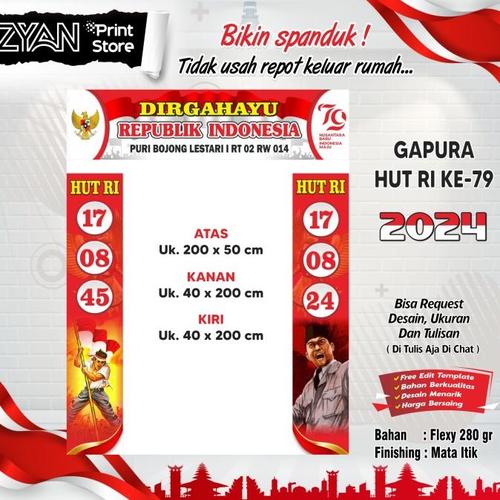 Jual SPANDUK GAPURA HUT RI KE 79 - GAPURA PUTIH - Jakarta Pusat - mutia ...