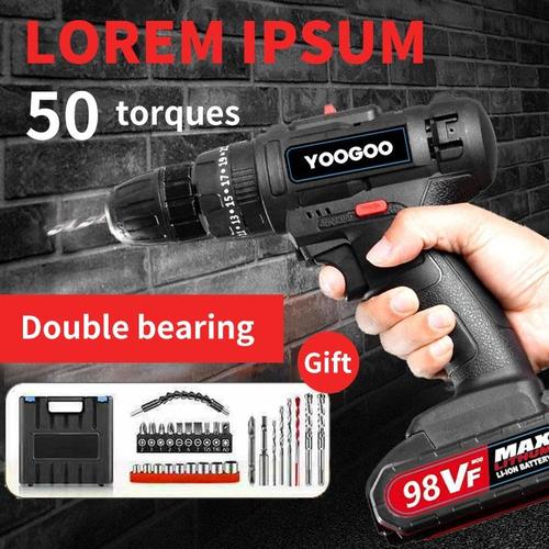 Jual IN STOCK- 98VF Bor baterai / Bor Tanpa Kabel / Bor Listrik Set ...