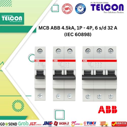 Jual MCB ABB 4.5kA, 1P - 4P, 6 s/d 32 A (IEC 60898) - 1P - 32A ...